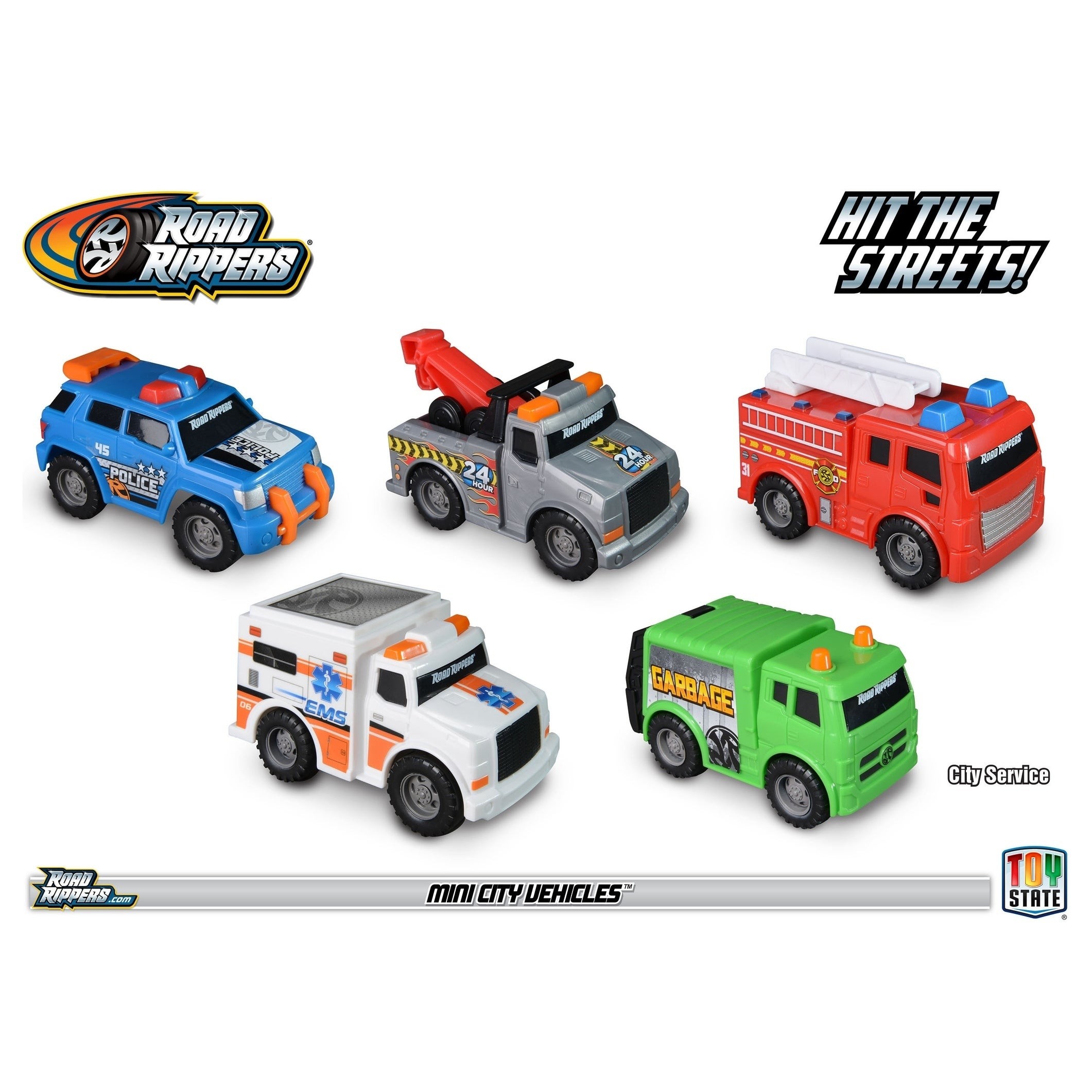 Road Rippers Mini City-Fahrzeuge 5 Stück